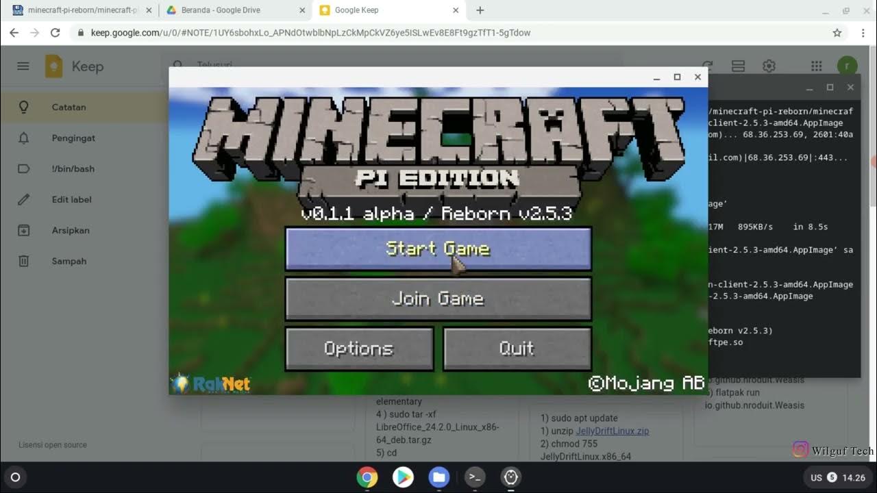 Cara install Minecraft PI Edition Reborn di Chromebook - YouTube
