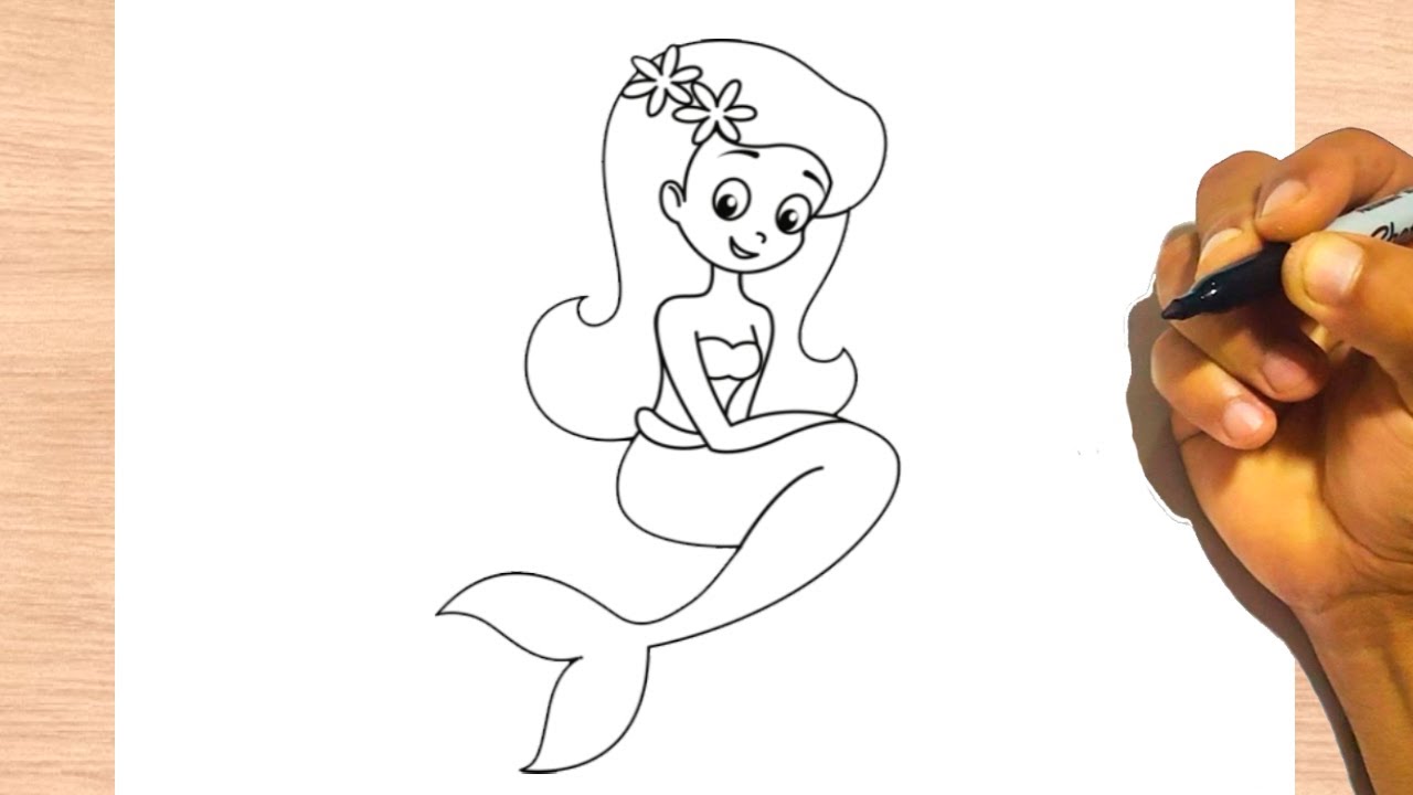 How To Draw The Little Mermaid Easy Drawing Step By Step Youtube