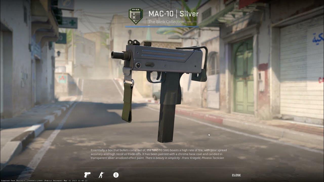 MAC-10 Silver #CS2 Skin Inspect - YouTube