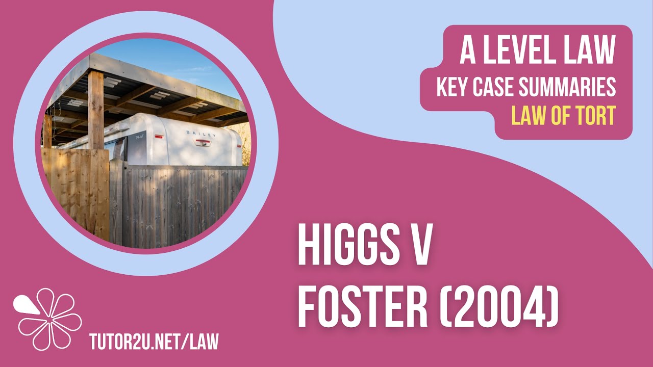 Higgs v Foster (2004) | A-Level Law | Key Case Summaries | Tort Law ...