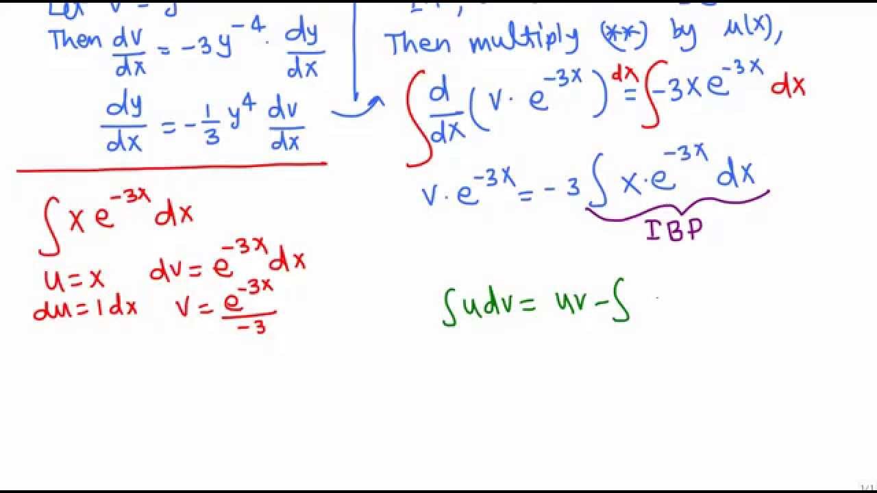 Diff Eqn: Bernoulli's equation: example 2/4 - YouTube