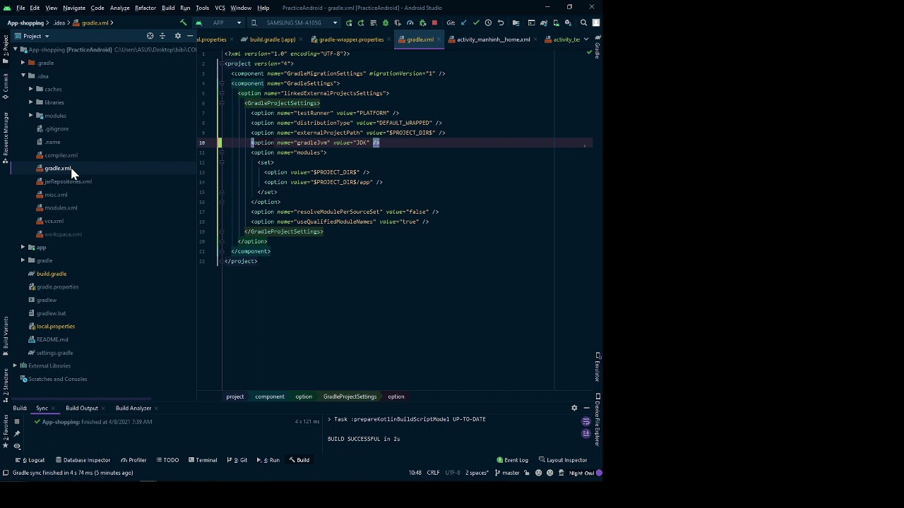 Fix when Invalid Gradle JDK configuration found. Open Gradle Settings ...