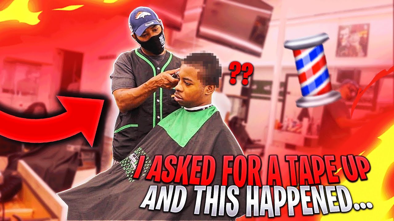 I ASKED MY BARBER FOR A TAPE UP AND THIS HAPPENED... - YouTube