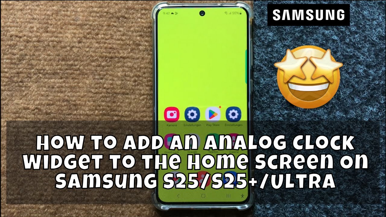 How to Add an Analog Clock Widget to the Home Screen On Samsung S25/S25 ...