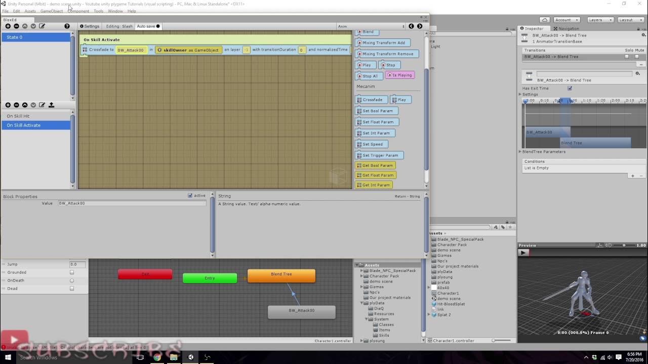 Unity - Plygame visual scripting tutorial (Basic slash skill setup) #5 - YouTube