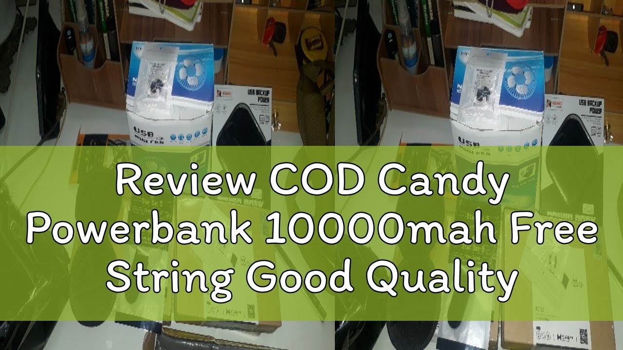 Review COD Candy Powerbank 10000mah Free String Good Quality - YouTube