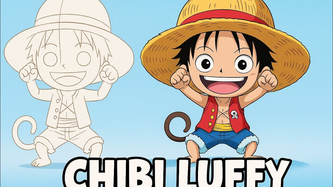 Chibi Luffy Drawing Tutorial ️ Step by Step (One Piece Fanart - YouTube