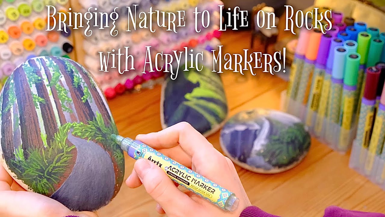 Paint Nature on Rocks with Acrylic Markers!🍃 - YouTube