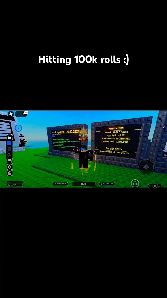 Hitting 100k rolls in sols rng.. This took 5 days pls sub :) - YouTube