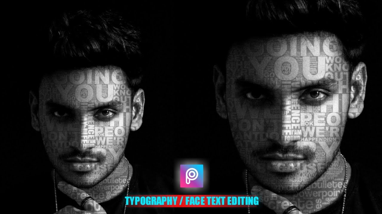 Picsart TYPOGRAPHY / FACE TEXT photo editing | face text photo editing ...