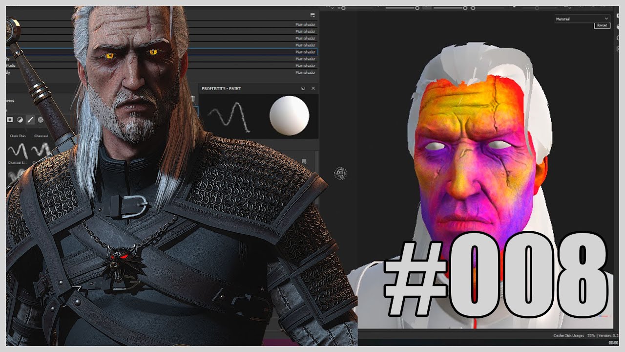 Game Character Creation - Gerald of Rivia #008 - Texturing Head - YouTube