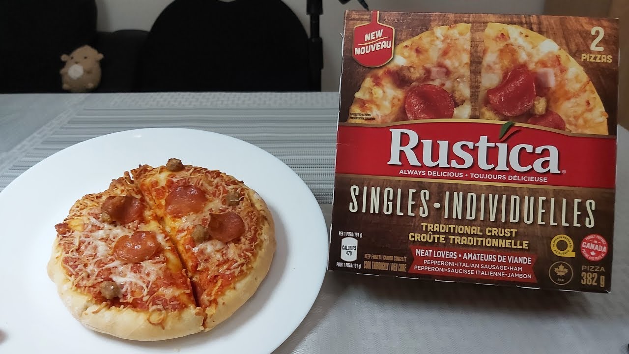 RUSTICA Frozen Pizza Review - MEAT LOVERS Singles - YouTube