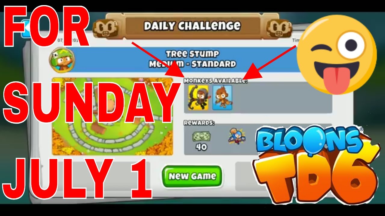 BLOONS TD6 DAILY CHALLENGE FOR SUNDAY JULY 1. DART MONKEYS AND QUINCY ...