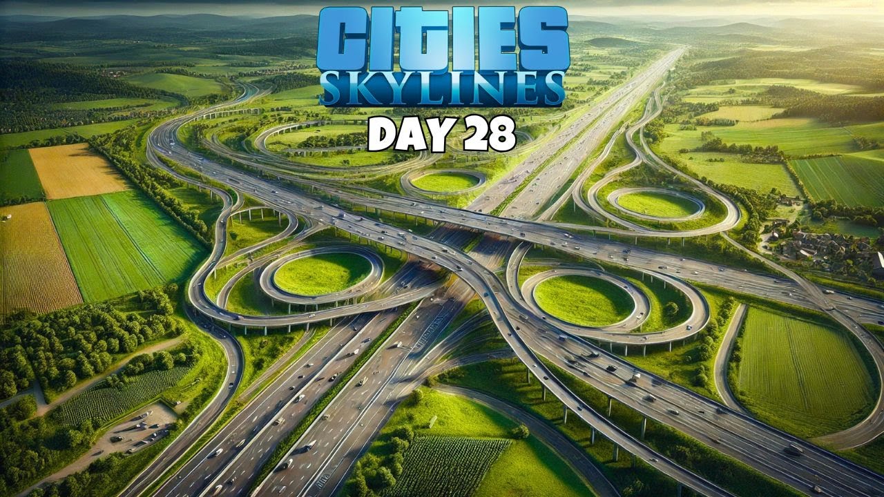 BUILDING MEGA INTERSECTION IN CITIES SKYLINES | DAY 28 | CITIES ...