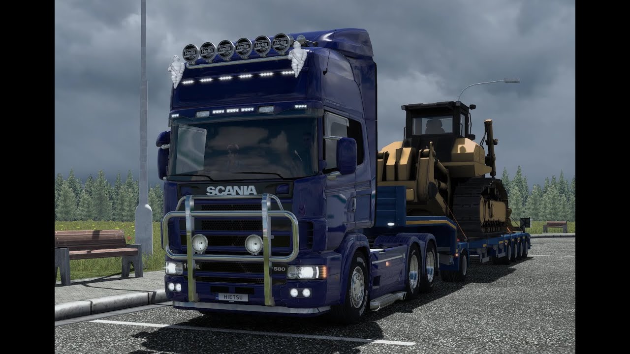 Euro Truck Simulator 2 RJL Scania R 4-series V8 Open pipe - YouTube