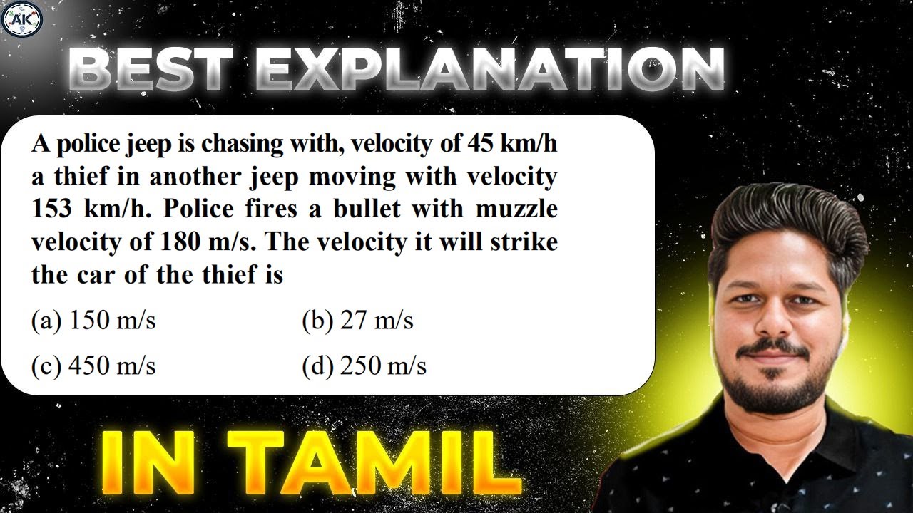 Q.21 A police jeep is chasing with, velocity of 45 km/h a thief in ...