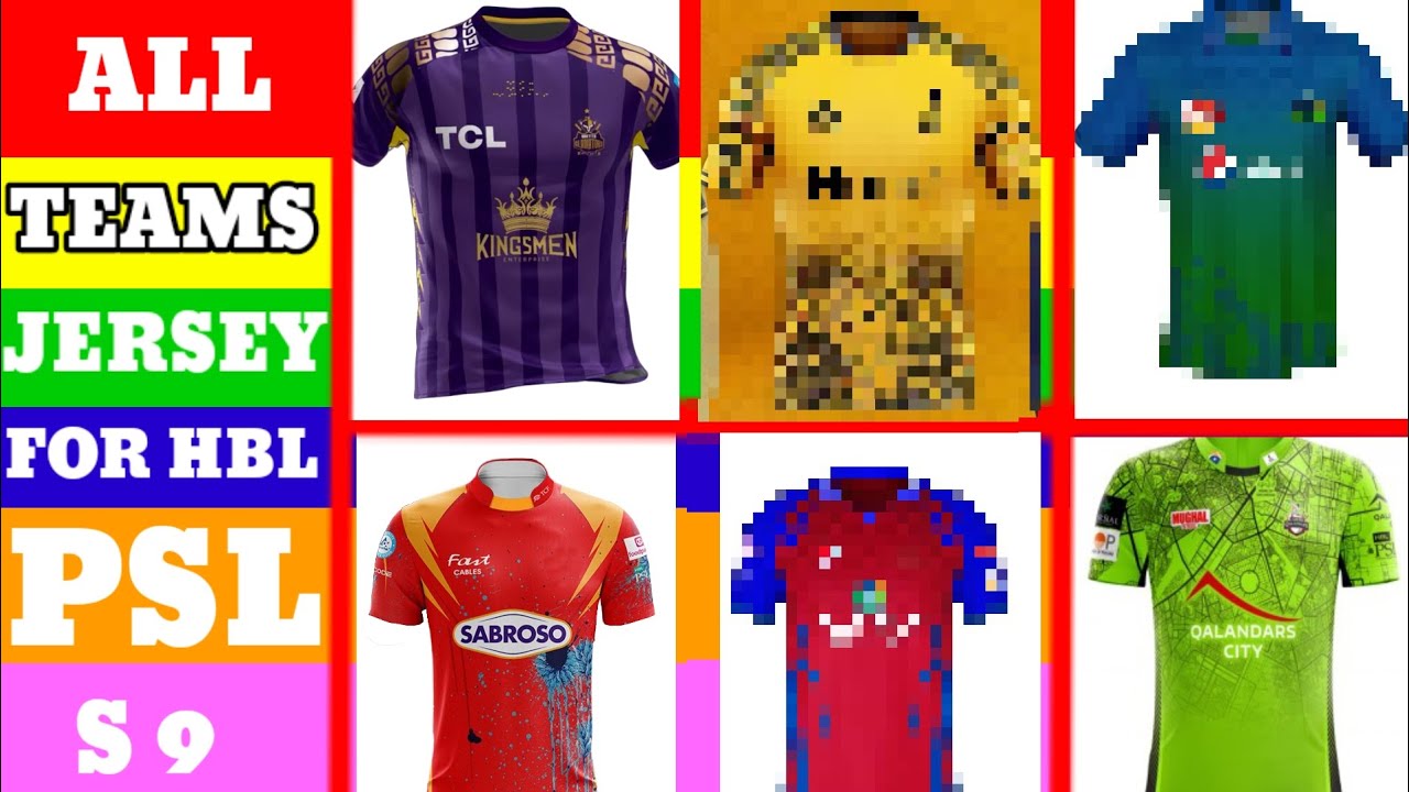 ALL TEAMS JERSEY FOR PSL SEASON 9#cricket #psl #jersey - YouTube