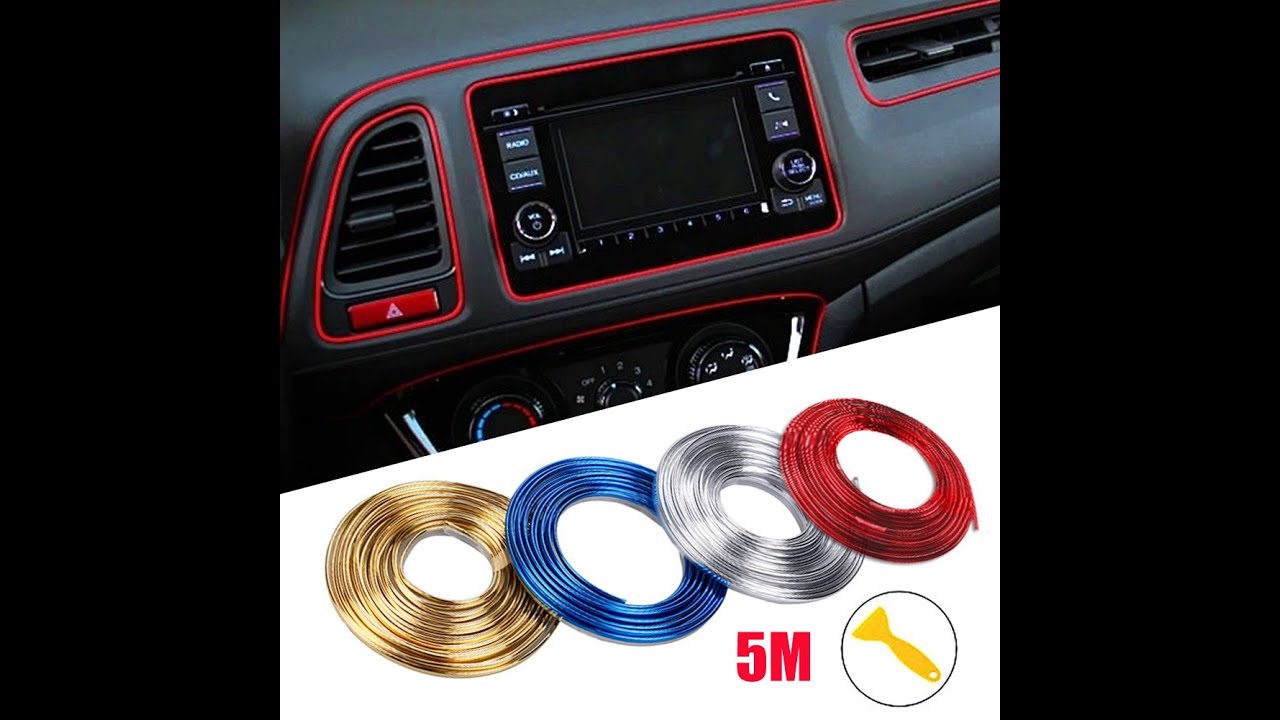 Car Moulding Decoration Strips 5M Interior Dashboard Door Trim Cladding ...