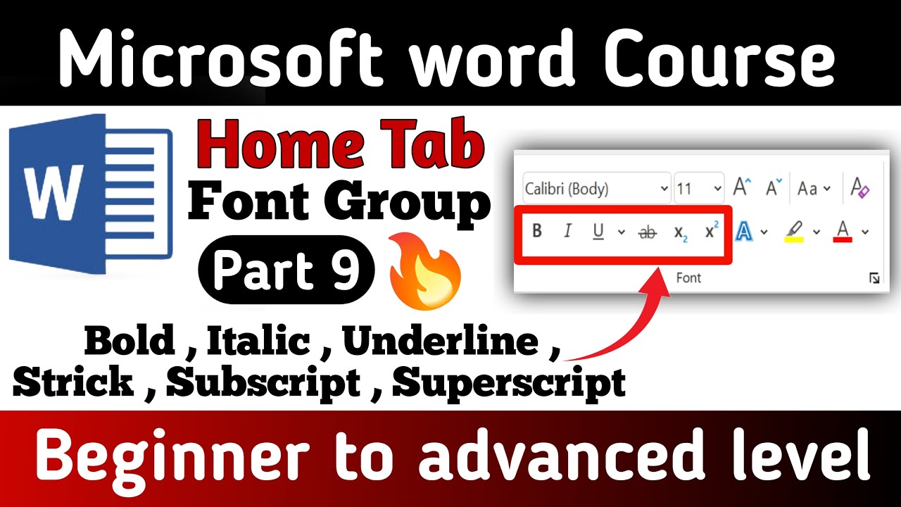 MS word Font group [ Home tab ] | ms word tutorial [ Hindi ] | part 9 ...