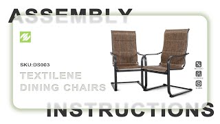 Nuu Garden® DS003 Outdoor C-Spring Textilene Dining Chairs | ASSEMBLY INSTRUCTIONS