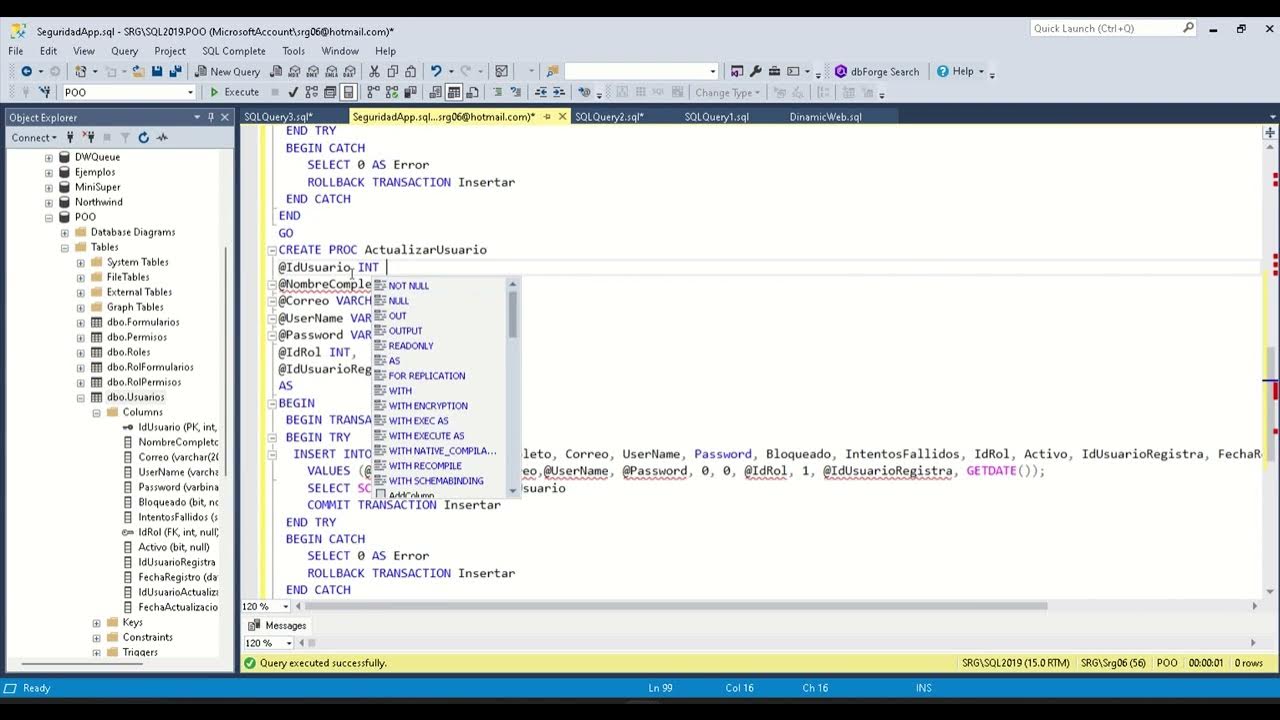 Creando Procedimientos Almacenados - YouTube