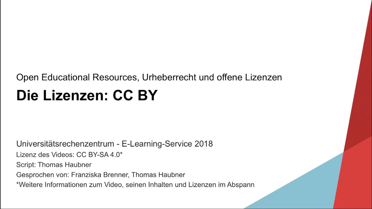 OER verstehen: Die Lizenz CC-BY - YouTube