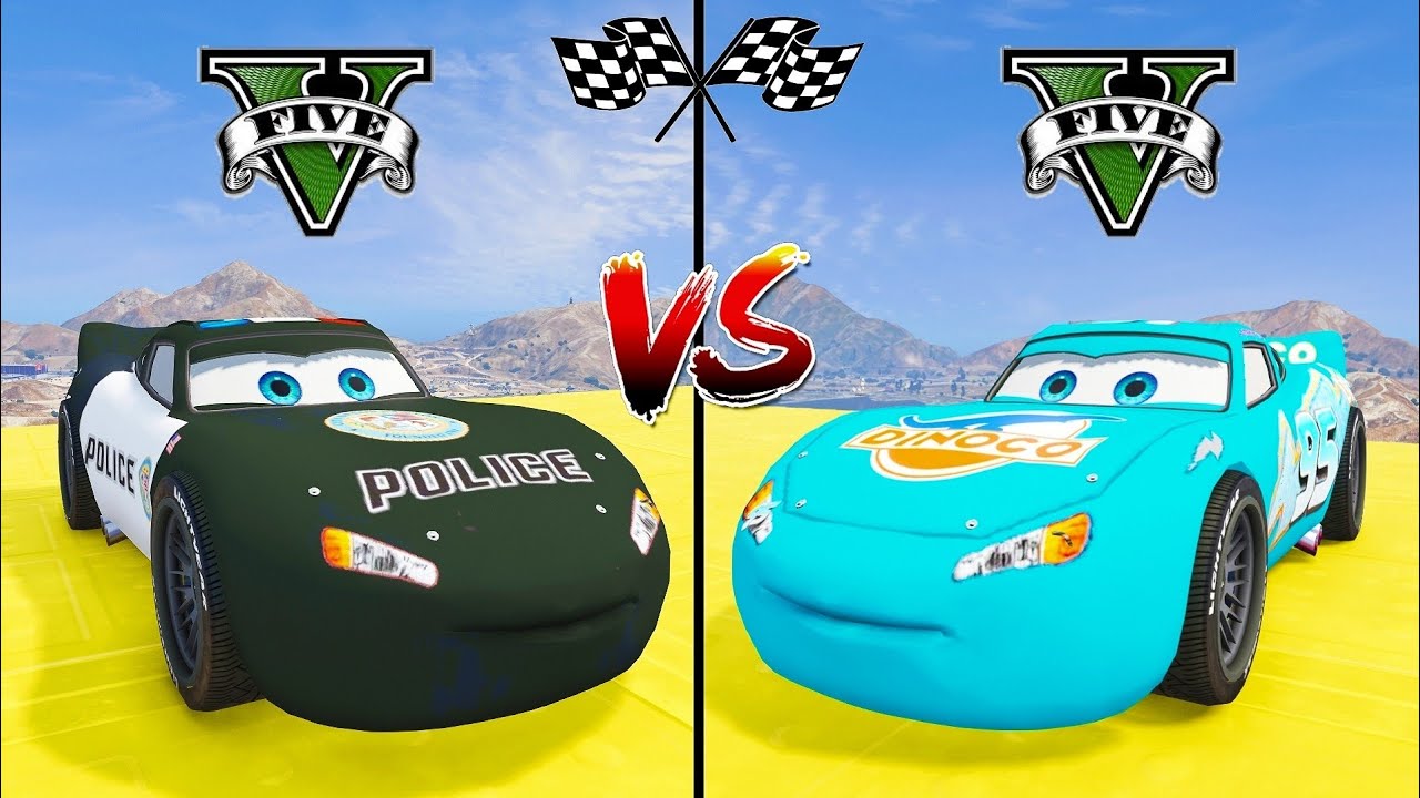 Lightning McQueen Dinoco Vs Police McQueen In GTA 5 Who Will Win The ...