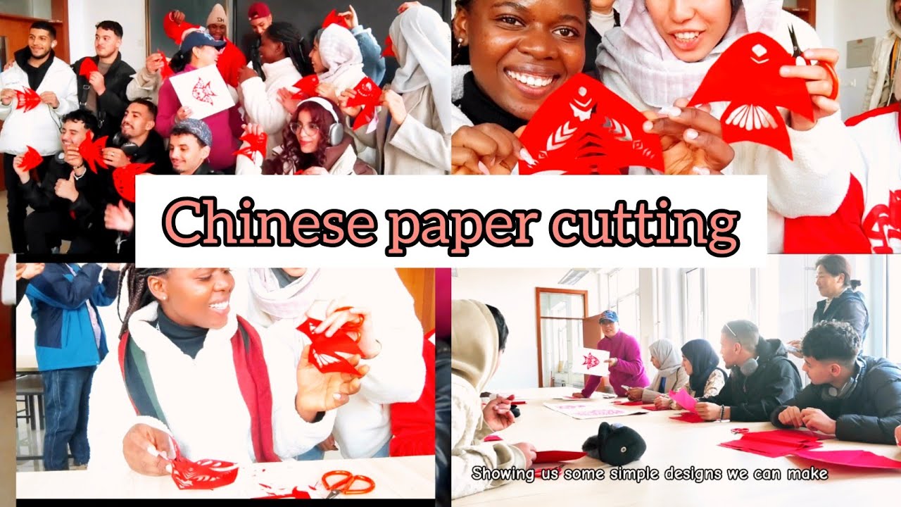 Black girl doing Traditional Chinese Paper Cutting for the First time ...