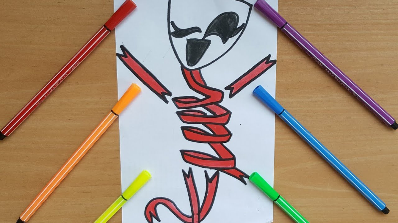 How to draw gangle from The amazing digital circus - YouTube