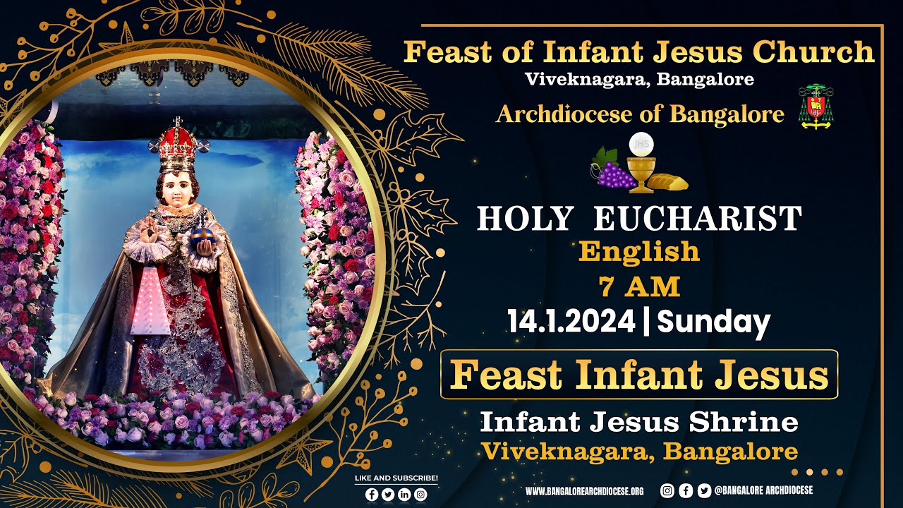14.01.2024 | Annual Feast of Infant Jesus Shrine | English Live Mass ...