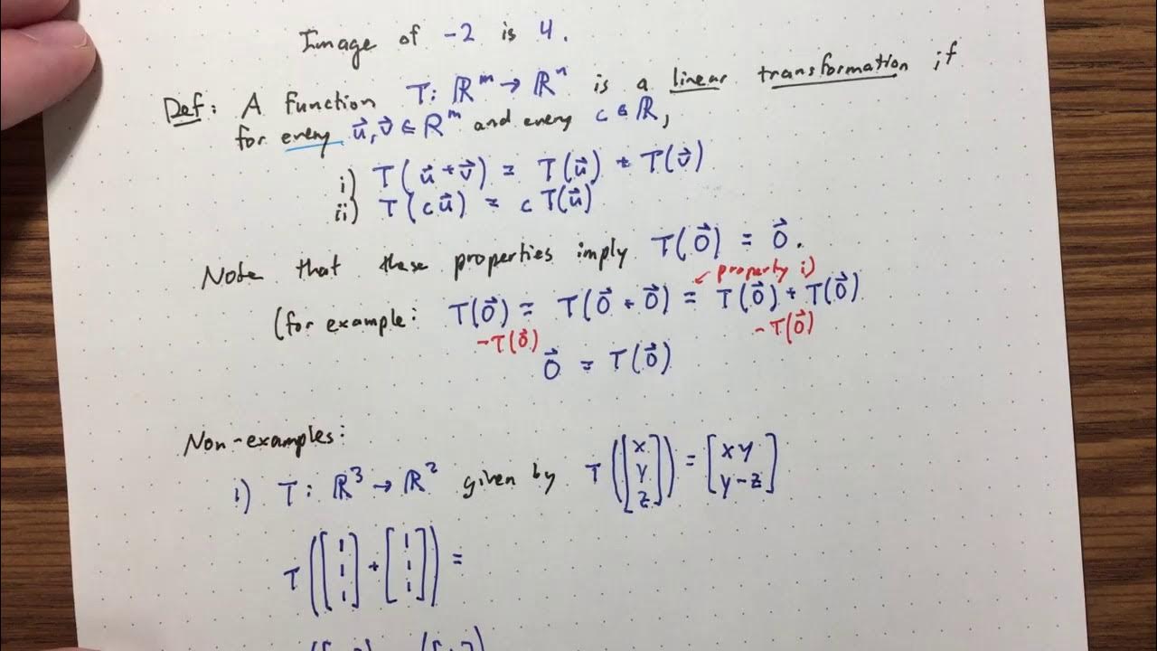 Lecture 9 - Linear Transformations - YouTube