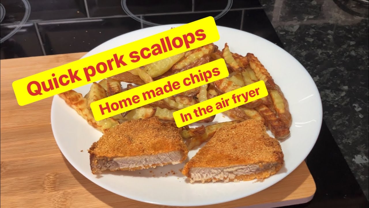 Quick pork scallops from left overs, in the air fryer - YouTube