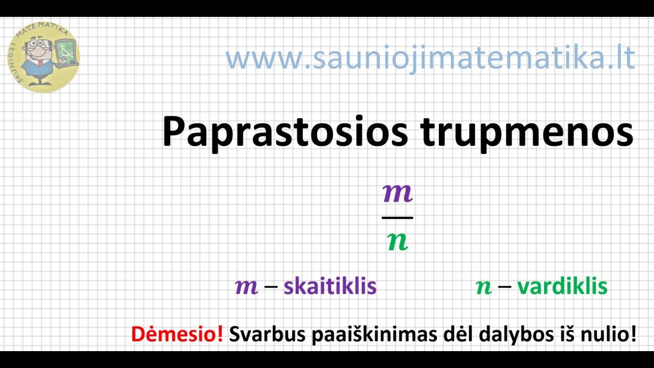 Paprastosios trupmenos. Kas yra skaitiklis ir vardiklis? | Skaičiai, jų ...