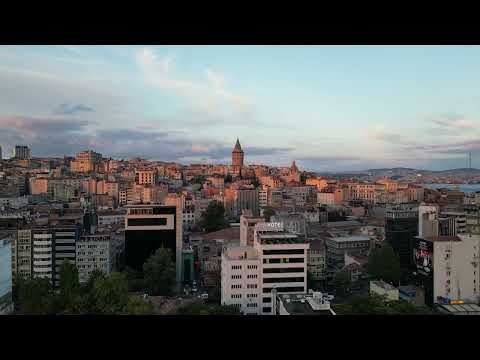 Ücretsiz ve Telifsiz Videolar | 4K  Drone Gün Batımı Drone - İstanbul Galata Kulesi