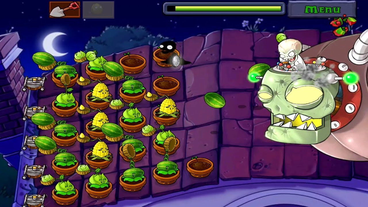 PopCap PvZ Adventure-2 Roof Level-10 | Plants vs Zombies full HD ...