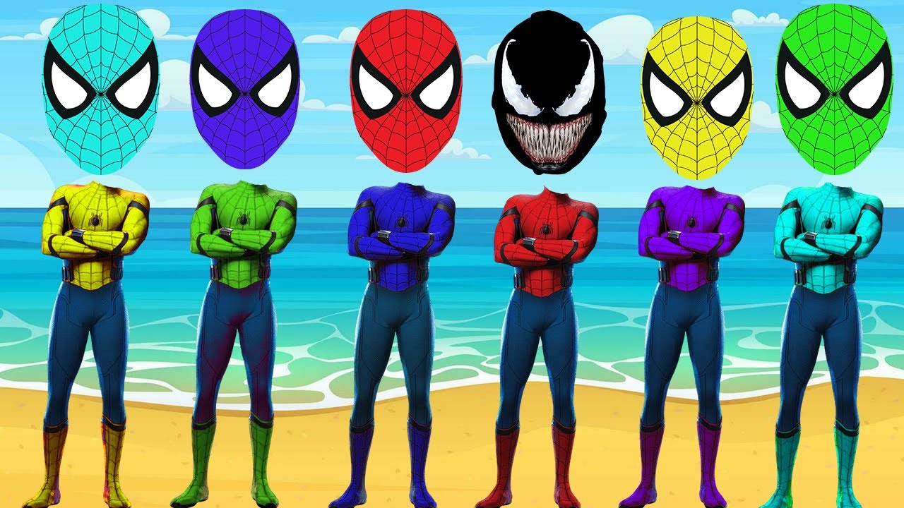 TEBAK GAMBAR TOP SPIDERMAN | TOP SUPERHERO, GREEN, BLUE, RED AND YELLOW ...