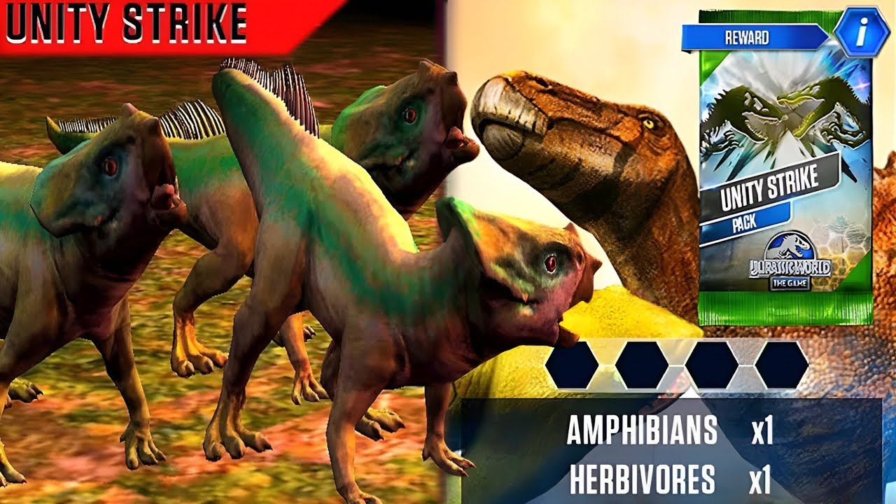 UNITY STRIKE! AQUILOPS VS PEDERPES LUX | JURASSIC WORLD THE GAME - YouTube