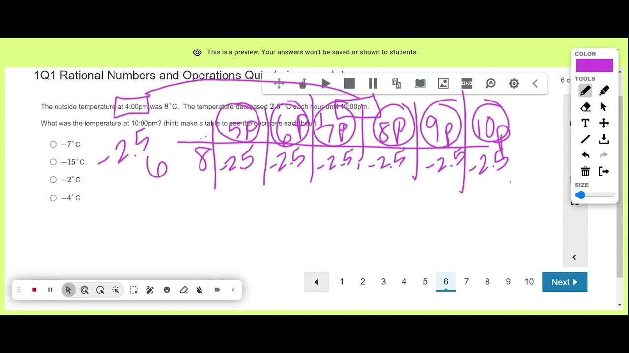Elmhorst Math Rational Numbers and Operations Quiz - YouTube