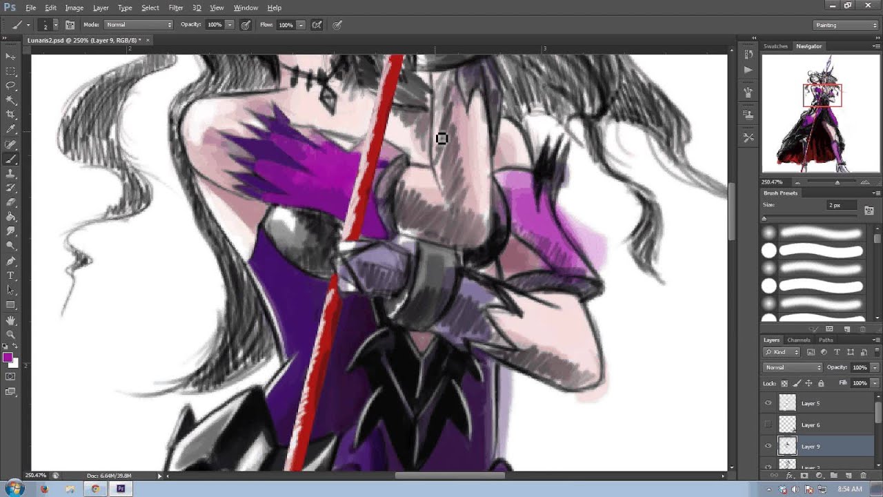 Brave Frontier - Lunaris; Digital Painting Time Lapse - YouTube