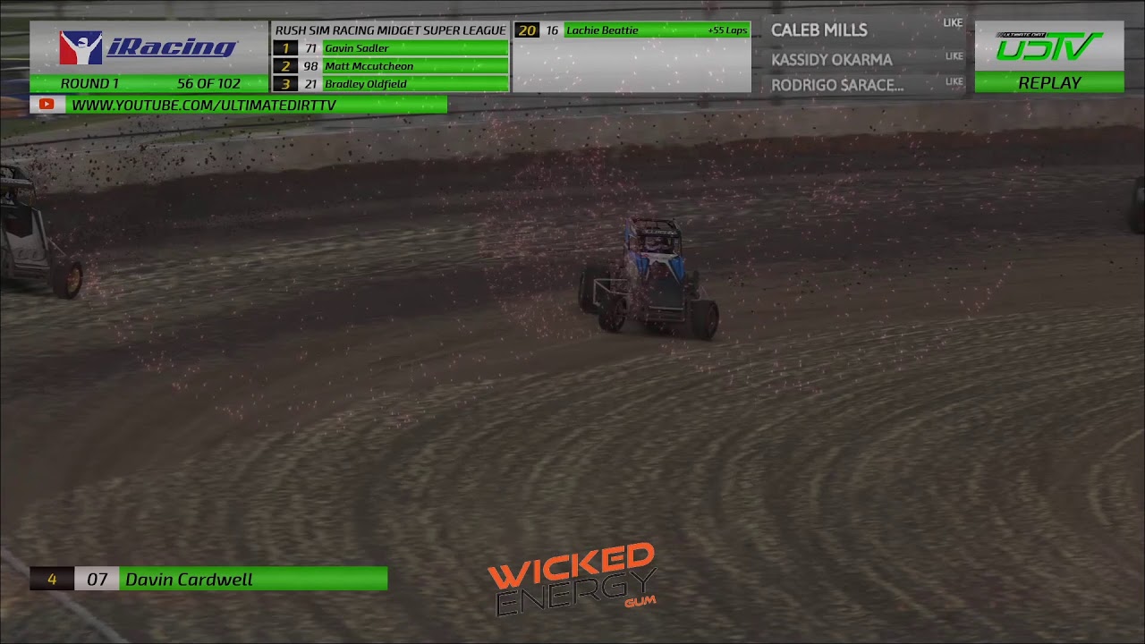 Rush Sim Racing Midget Super League Round 1 at Kokomo - YouTube