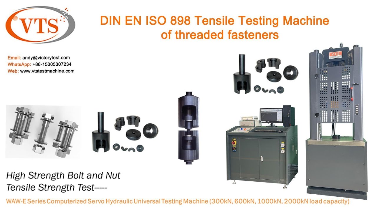 DIN EN ISO 898 Tensile Testing Machine of threaded fasteners - YouTube