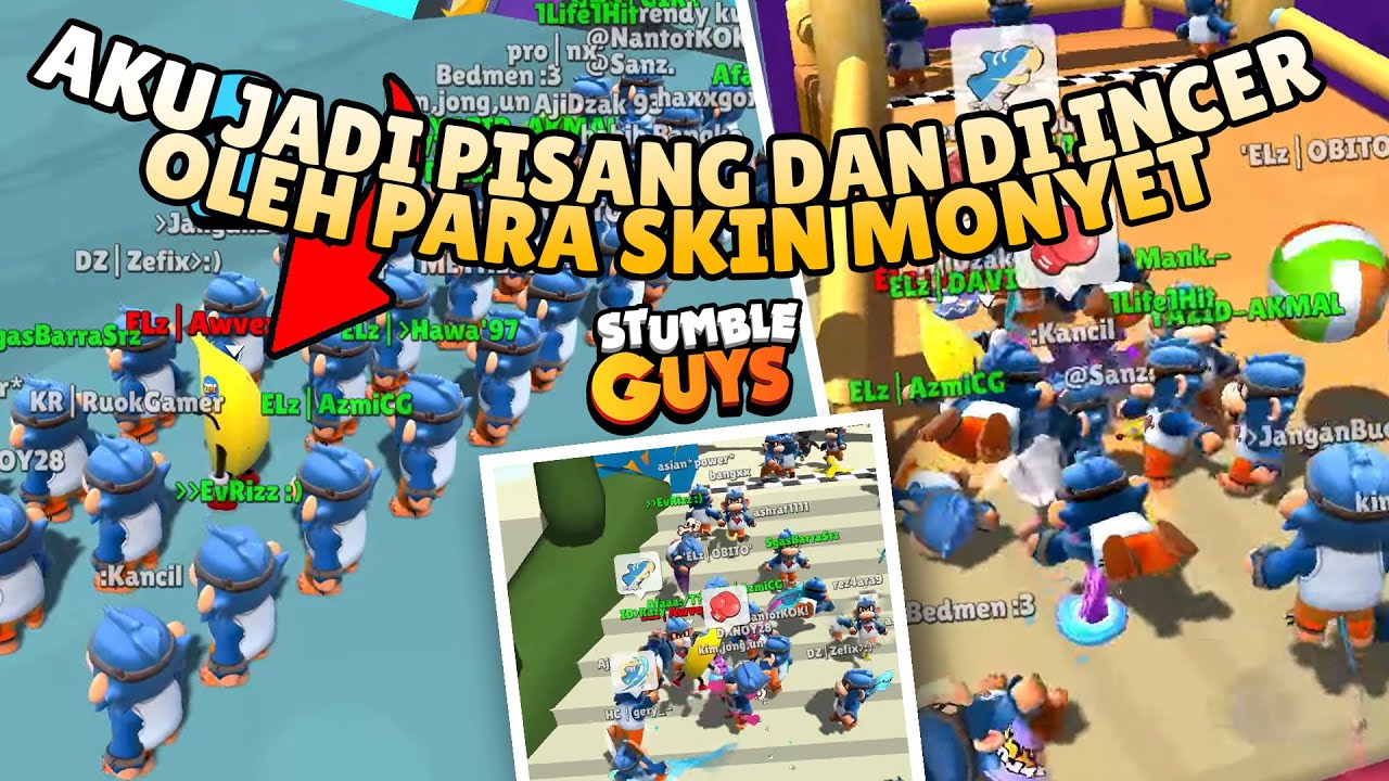 AKU JADI PISANG DAN DIKEJAR PARA MONYET DI STUMBLE GUYS - YouTube