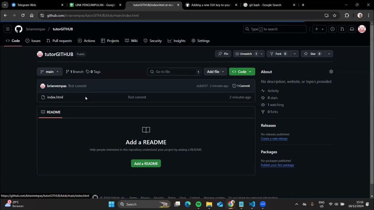 Github Tutorial (Push, Reset, SSH KEY, Clone) - YouTube