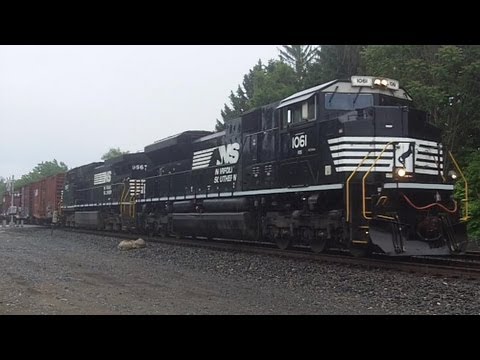 NS 1061 (SD70ACe) Leads a Freight In Chesterton, IN - YouTube