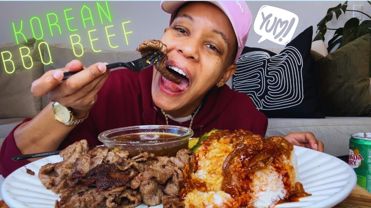 KOREAN BBQ BEEF MUKBANG | SPICY CUCUMBER | RICE + SUBSCRIBER Q&A - YouTube