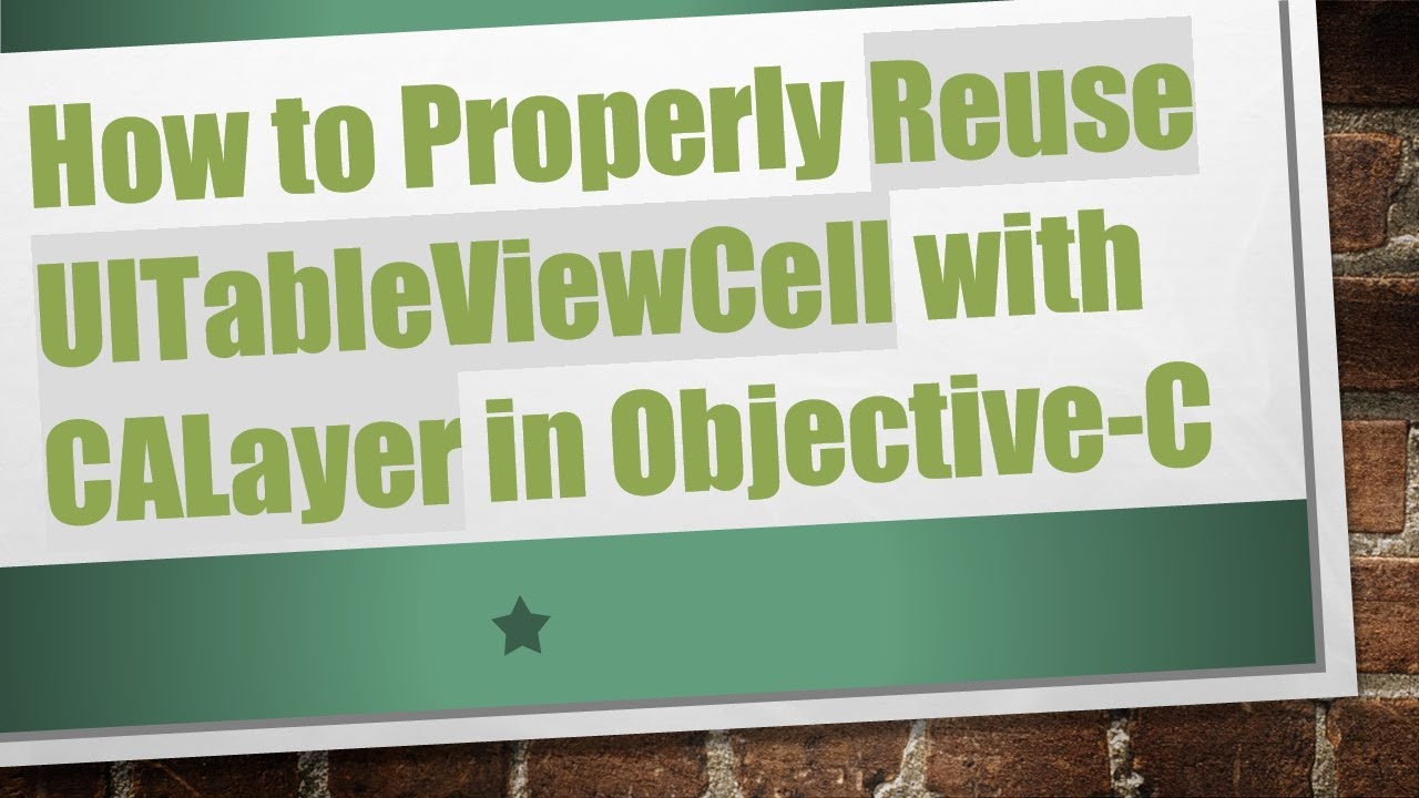How To Properly Reuse Uitableviewcell With Calayer In Objective C Youtube 3020