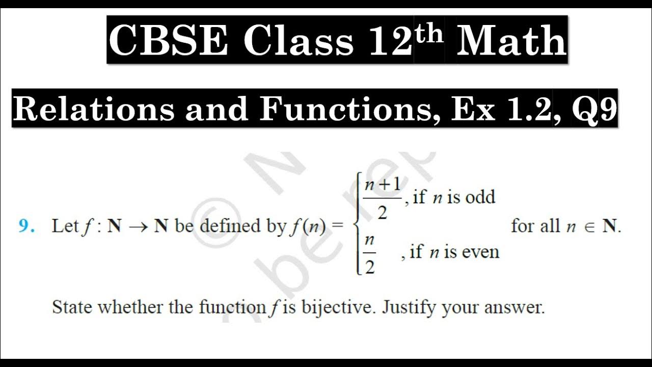 Ex 1.2 Q9 | Relations and Functions | Chapter 1 | NCERT Class 12 Math | - YouTube