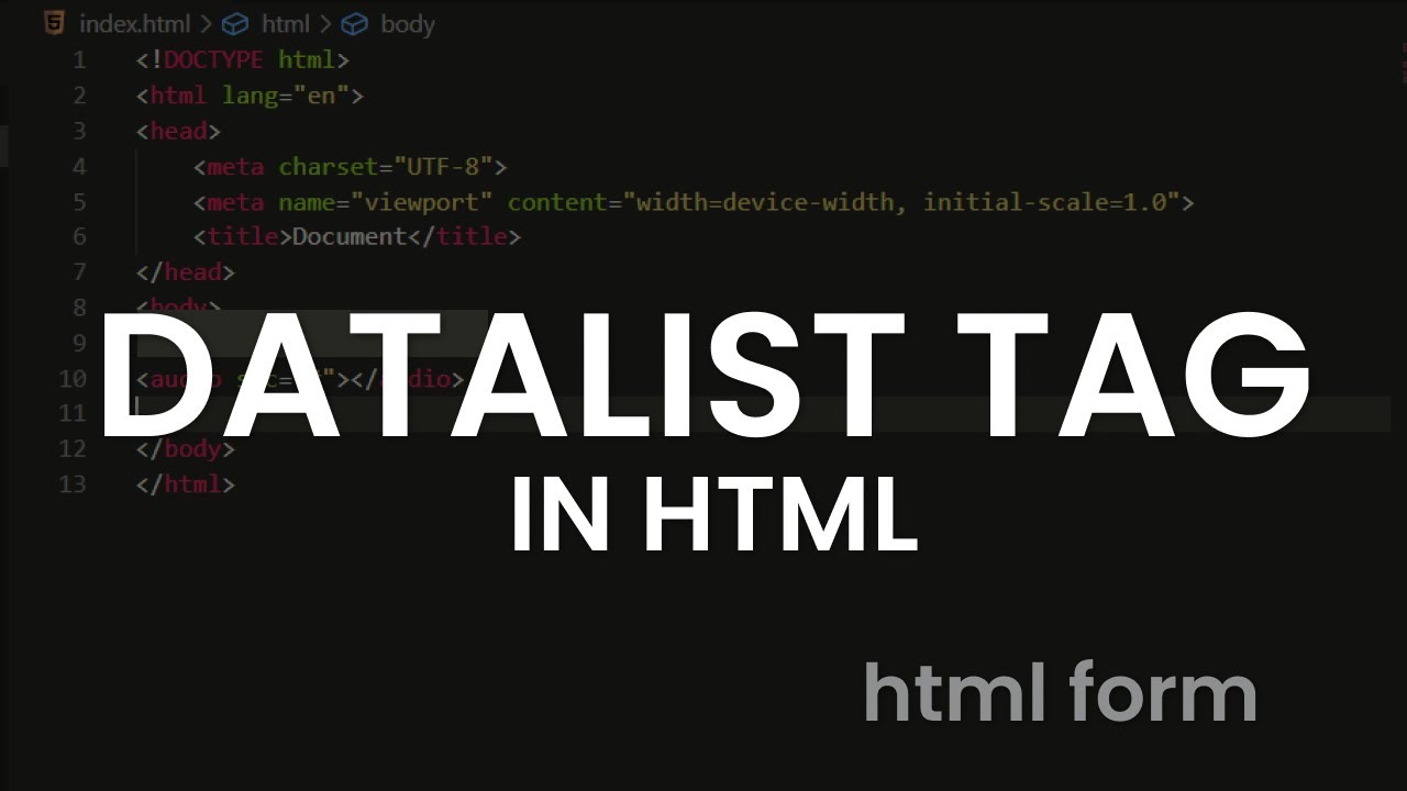 Datalist Tag In Html Urduhindi Youtube