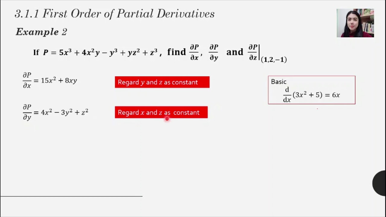 First order of partial derivatives - YouTube