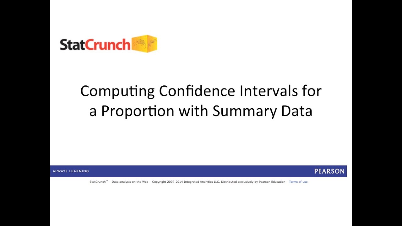 StatCrunch: Computing Confidence Intervals for a Proportion with ...
